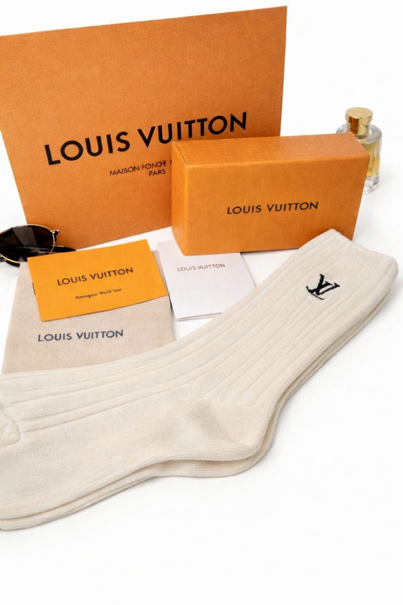 LV White Socks – Luxury Hub SA